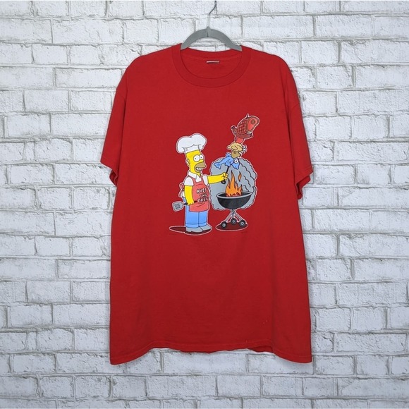 Delta | Shirts | Vtg 2 Homer Simpson The Simpsons Chef Grilling Cartoon ...